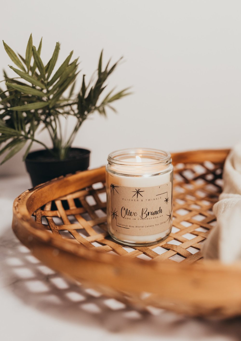 Olive Branch Coconut Wax Candle – Handmade Scented Candle – Flicker And ...